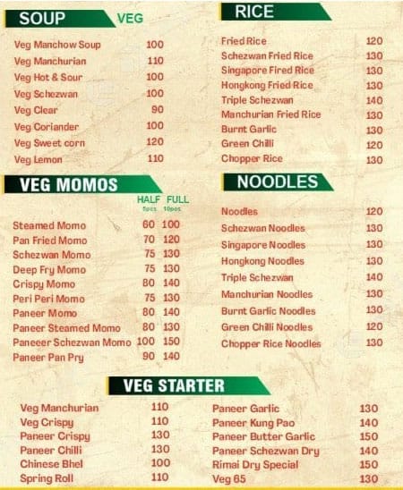 Menu of Rimai Kitchen, Mira Road, Mumbai