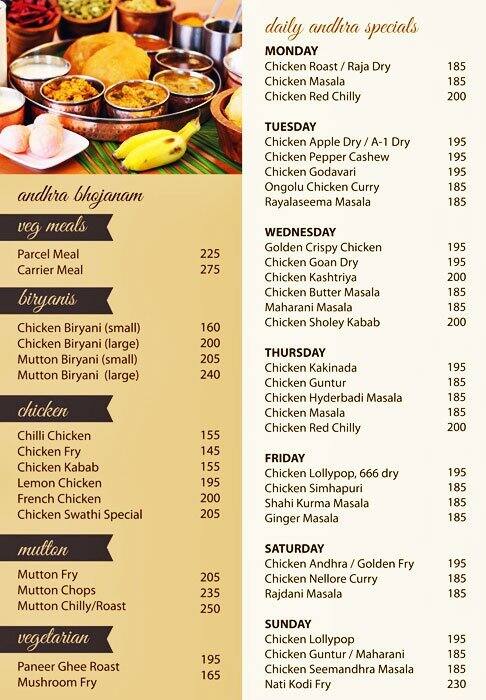 Swathi Gardenia Menu, Menu for Swathi Gardenia, Sahakara Nagar ...