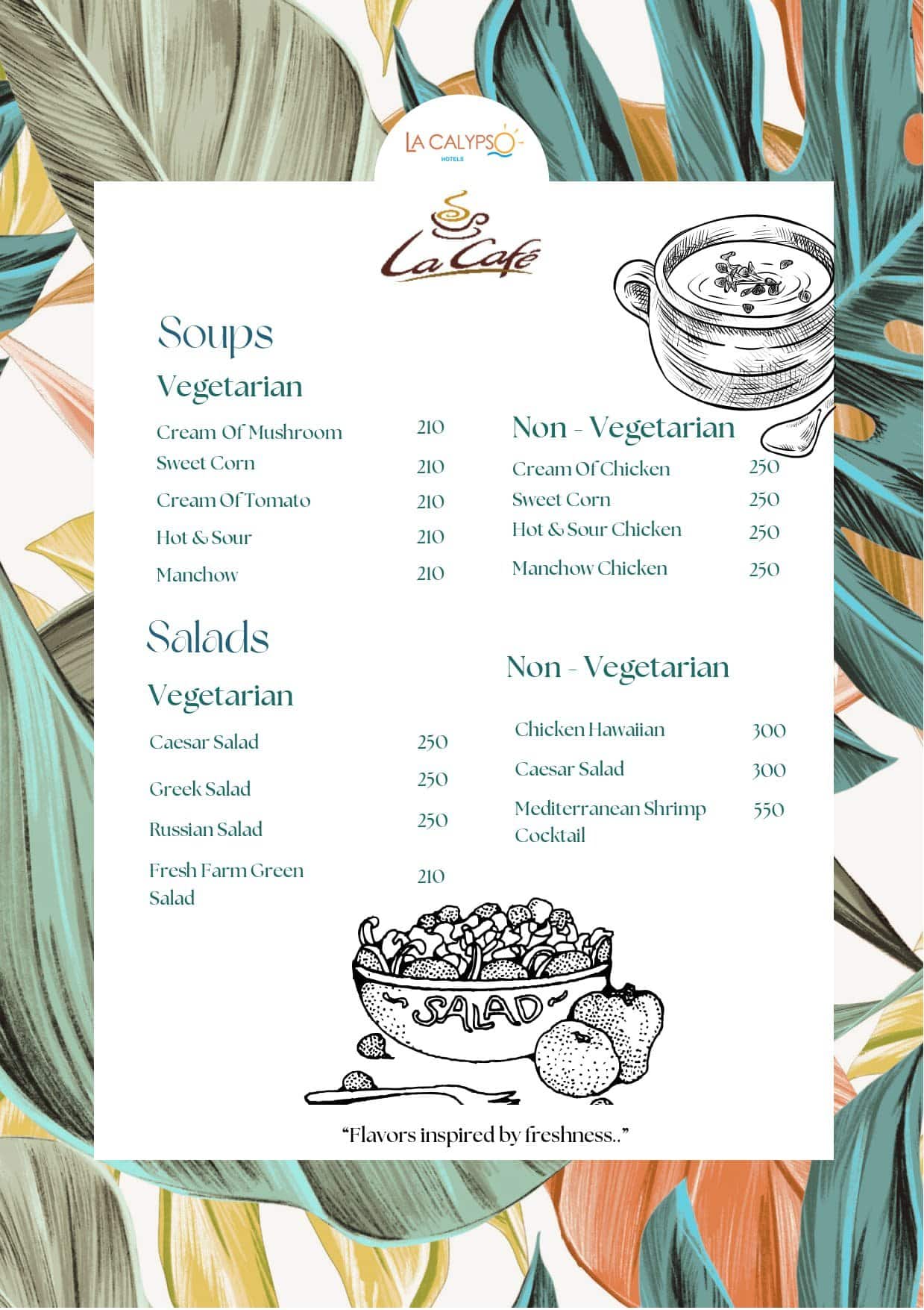 Menu of La Shack, Baga, Goa