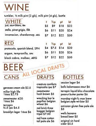 Menu at Farm Burger pub & bar, Decatur, 410B W Ponce de Leon Ave