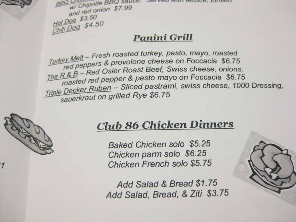 Menu at Bagels and Cakes by Club 86, Geneva