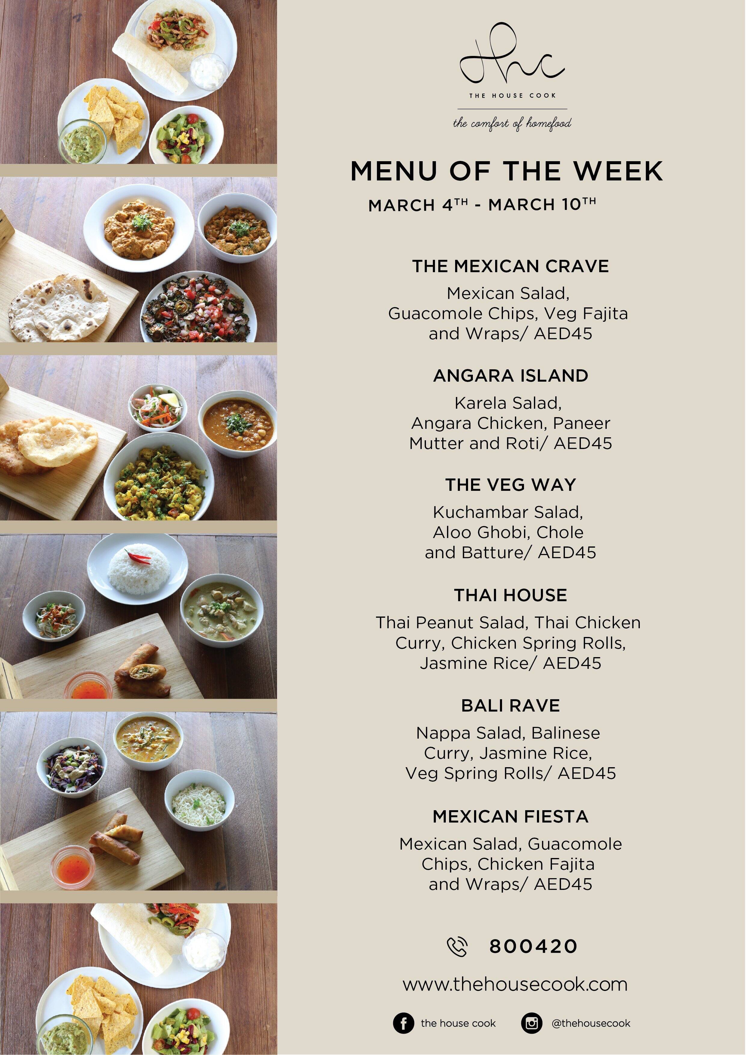 The House Cook Menu, Menu for The House Cook, Trade Centre Area, Dubai ...