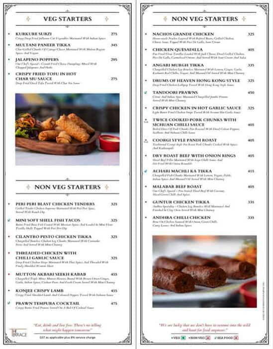 Menu at Gilly's Redefined, Bengaluru