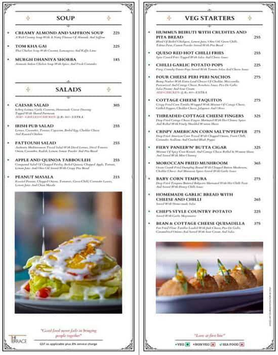 Menu at Gilly's Redefined, Bengaluru