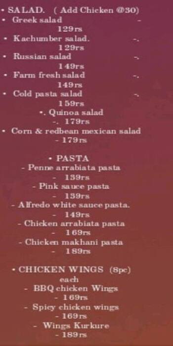 Menu of The Shake Lab, Moti Nagar, New Delhi