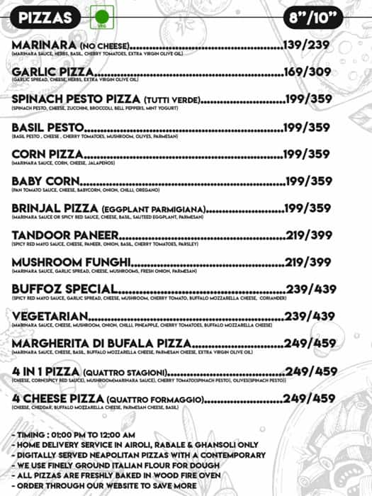 Menu of Buffoz, Ghansoli, Navi Mumbai