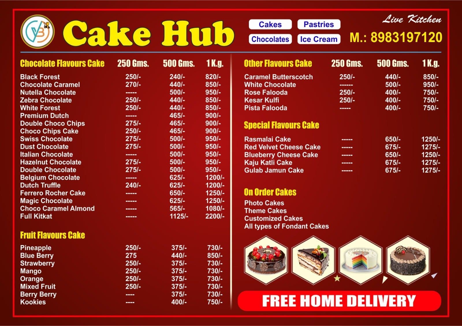 Menu of Cake Hub, Ambernath, Thane