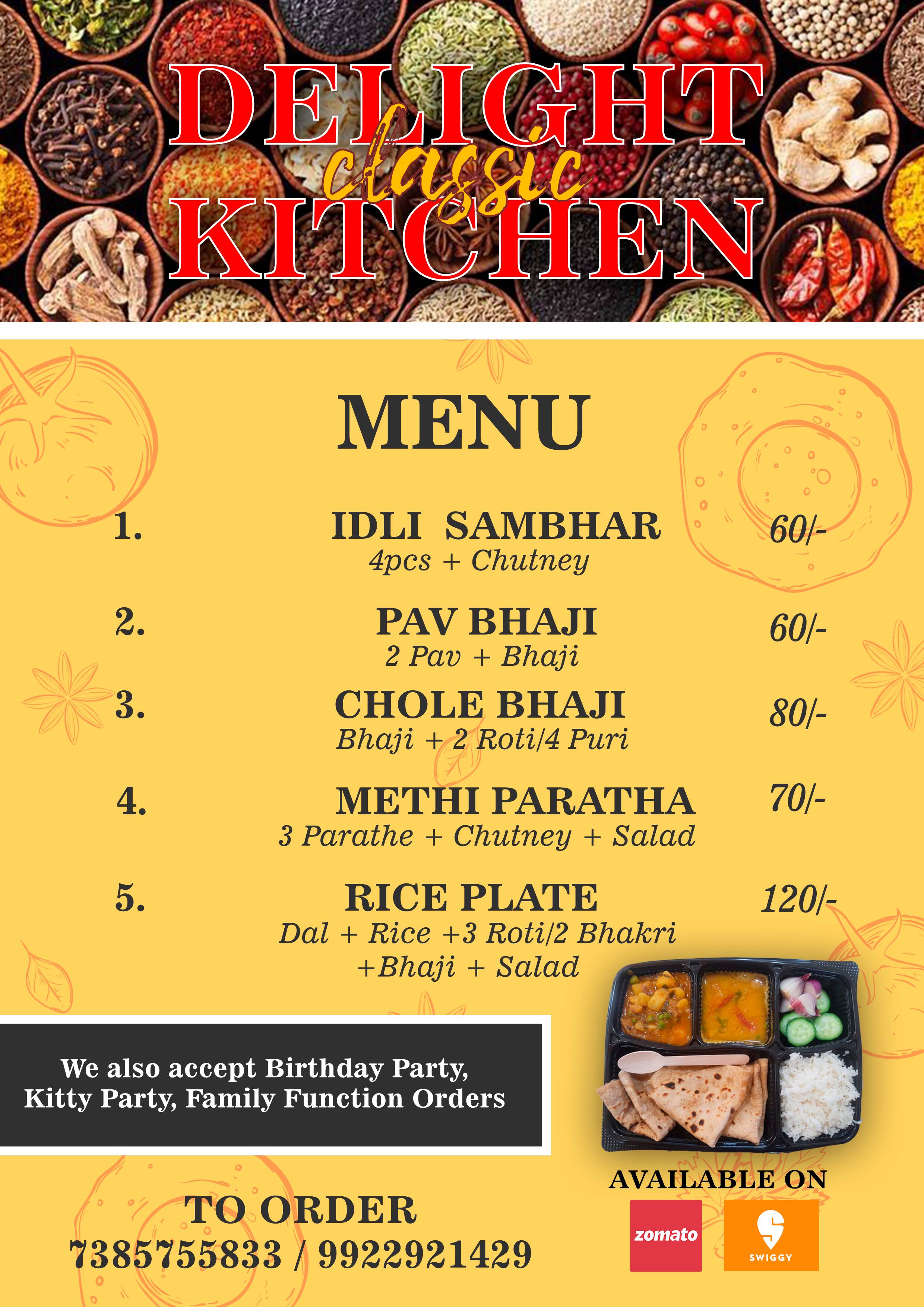 Menu of Delight Classic Kitchen, Pimple Gurav, Pune Menu of Delight Classic Kitchen, Pimple Gurav, Pune