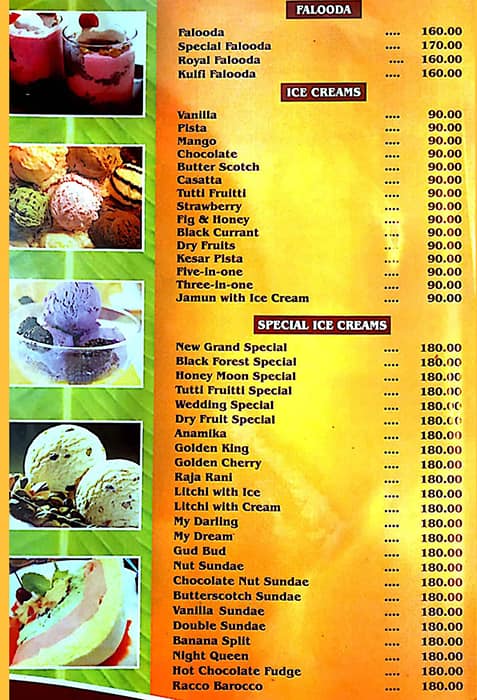 Menu of New Grand Restaurant, BTM, Bangalore
