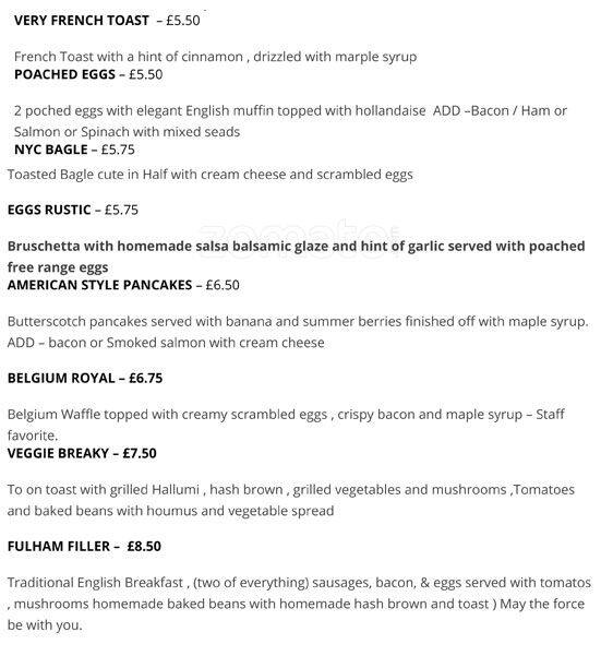 Menu at Labi Deli cafe, London