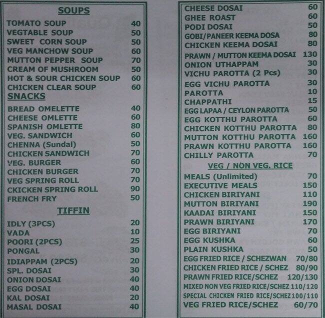 Quality - Inn Menu, Menu for Quality - Inn, Injambakkam, Chennai - Zomato