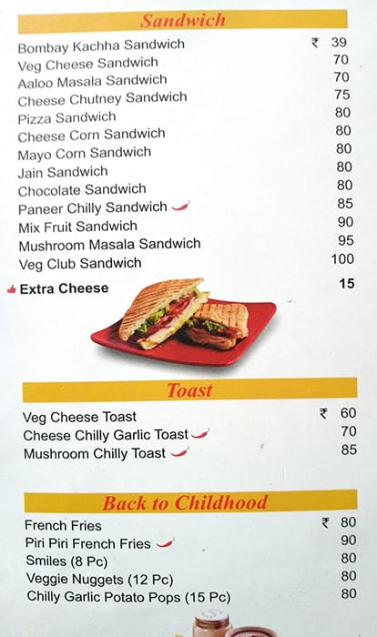 Menu at Apna Sweets, Indore, 7/2