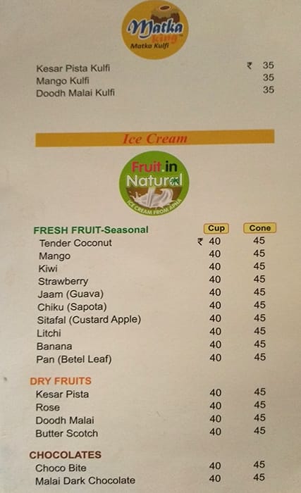 Menu at Apna Sweets, Indore, 7/2