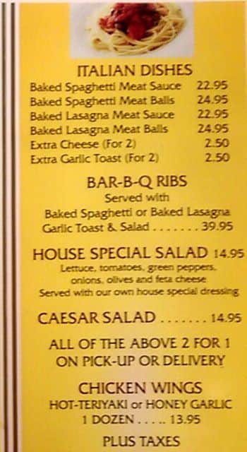 Menu at Tabor 2 For 1 Pizza pizzeria, Prince George, 100 Tabor Blvd S