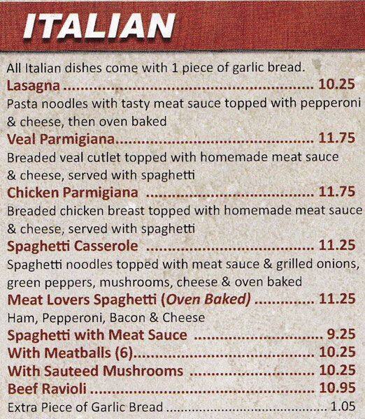 Menu at Eataria Unlimited pizzeria, Carleton Place