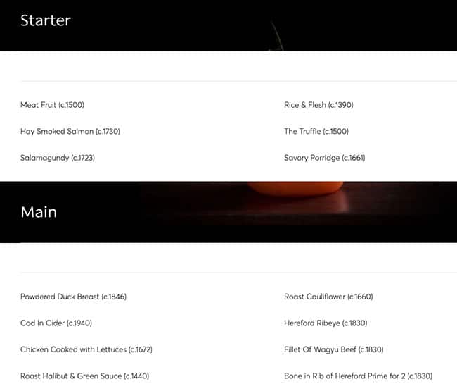 Menu at Dinner By Heston Blumenthal Dubai restaurant, Dubai