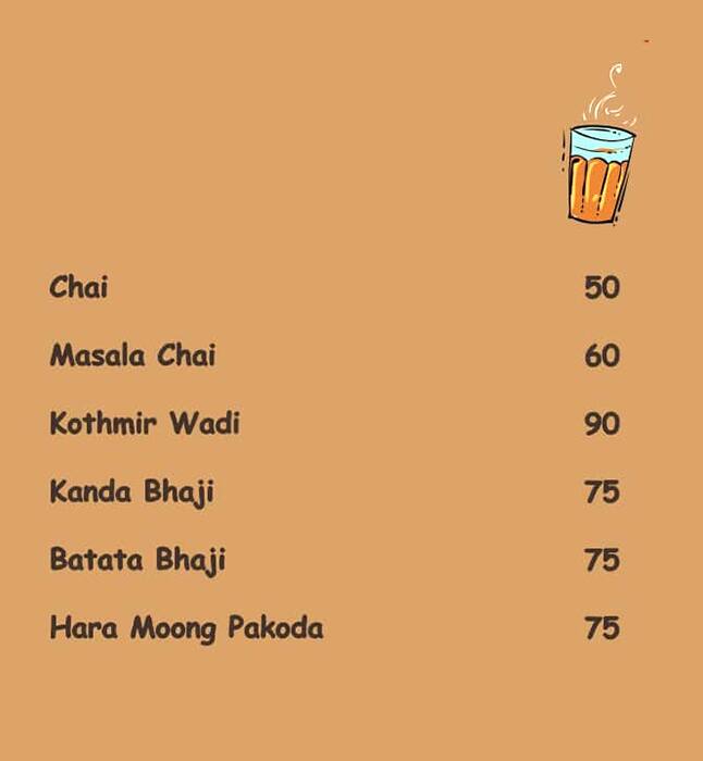 Menu of Chai Oo Naari, Chakala, Mumbai