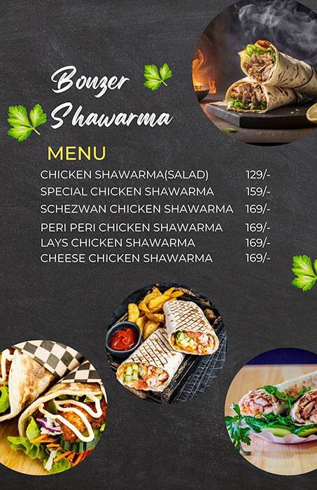 Menu of Bonzer Shawarma, Patancheru, Hyderabad