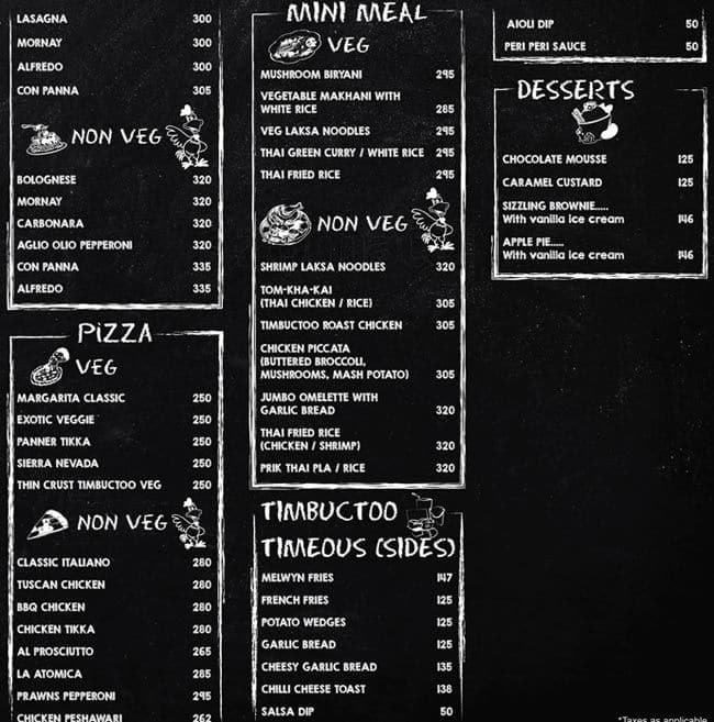 Menu at Timbuctoo, Thane, 3rd Floor Korum Mall