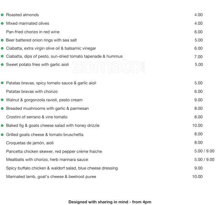 Menu at House Dublin pub & bar, Dublin