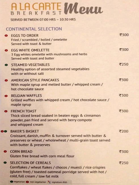 The Eatery - Four Points by Sheraton Menu - Zomato