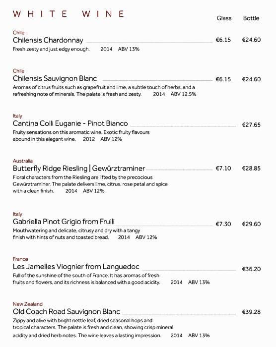 Menu at Clayton Hotel Leopardstown pub & bar, Dublin, Clayton Hotel ...