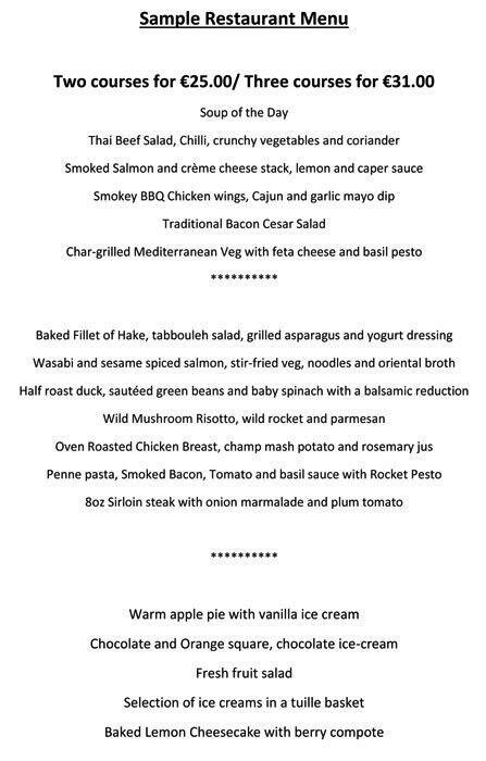 Menu at Clayton Hotel Leopardstown pub & bar, Dublin, Clayton Hotel ...