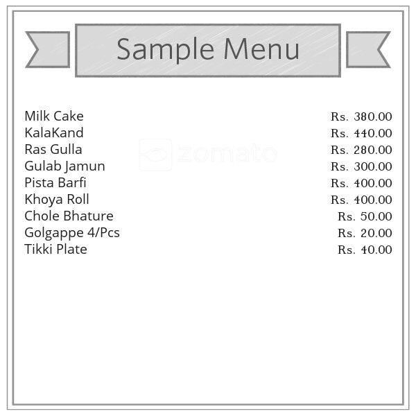 Menu of Aggarwal Sweets, Pitampura, New Delhi