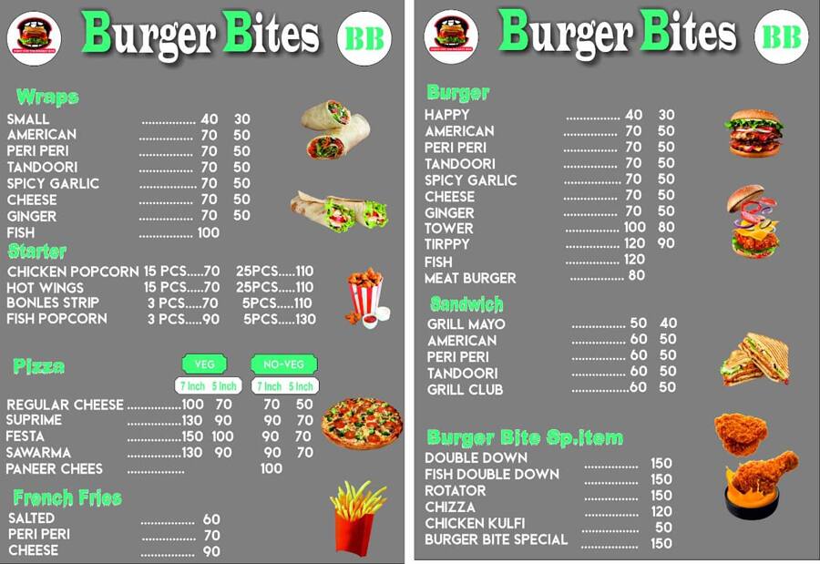 Menu of Burger Bites, Vejalpur, Ahmedabad
