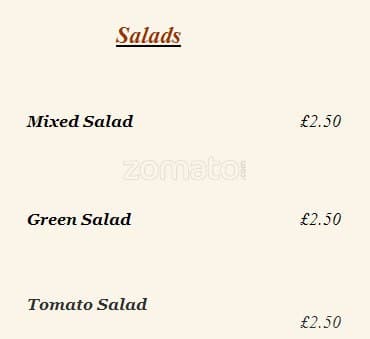 Menu at Villa Rosa Restaurant, London, 9 Craven Rd