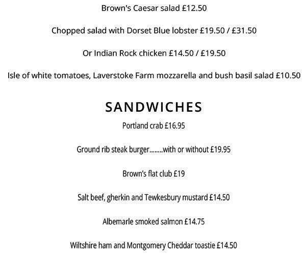 Menu at The Donovan Bar, London