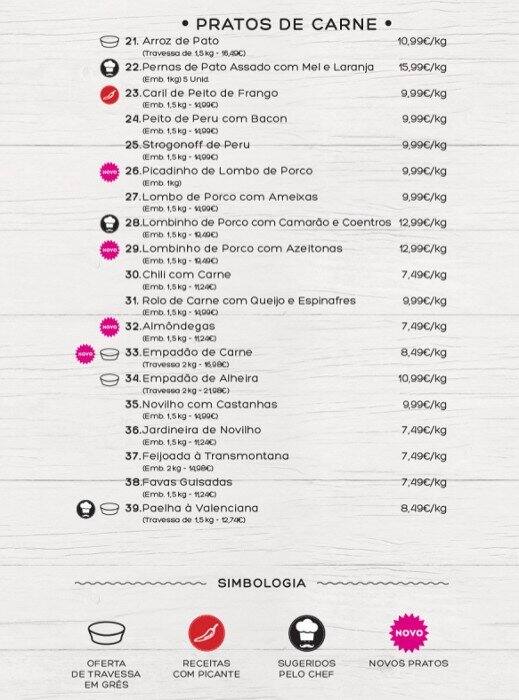 Menu at Pingo Doce restaurant, Lisbon, 1_ Dezembre