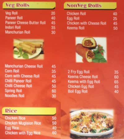 Menu at King Of Rolls, Indore