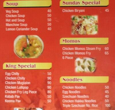 Menu at King Of Rolls, Indore