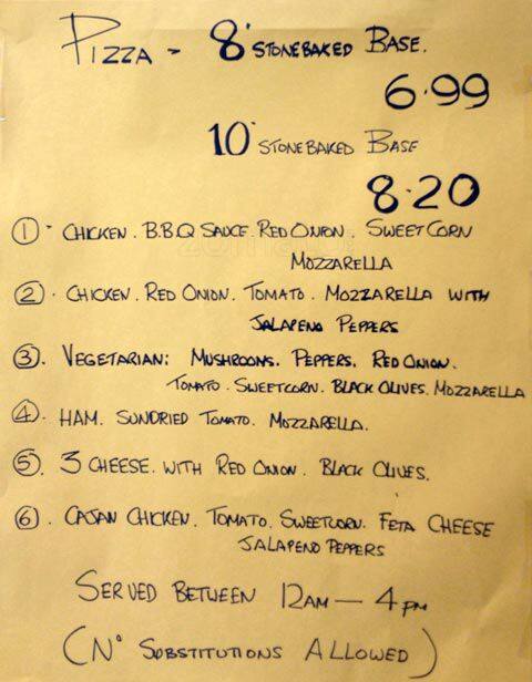 Menu at Perc-Up Cafe, Dublin, St Stephen's Green