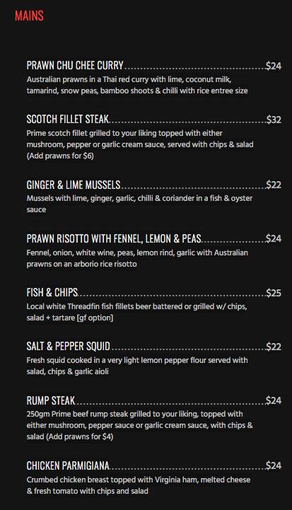 Menu at The Charles Hotel pub & bar, North Perth, 509 Charles St