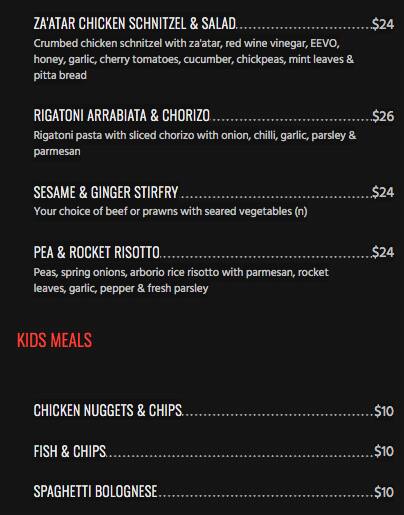 Menu at The Charles Hotel pub & bar, North Perth, 509 Charles St