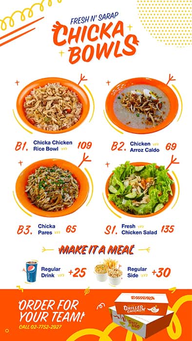 Carta de comida rápida Chicka Chicka, Ciudad Quezon