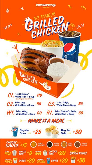 Menu at Chicka Chicka fast food, Quezon City