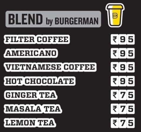 Menu of BurgerMan, Mogappair, Chennai