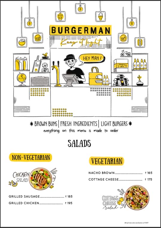 Menu of BurgerMan, Mogappair, Chennai