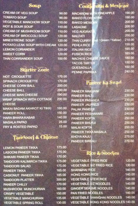 Menu at Once More, Surat