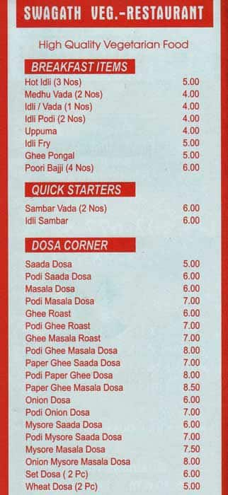 Swagath Menu, Menu for Swagath, Al Markaziya, Abu Dhabi - Zomato