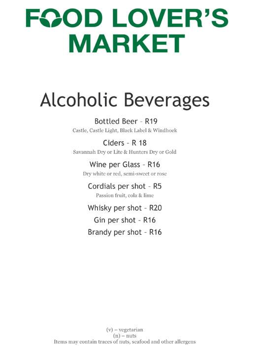 Menu at Food Lover's Eatery Newspaper House restaurant, Cape Town