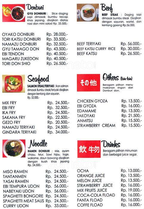 Menu at Donburi.Don restaurant, Tangerang, Ruko Modern Town Market