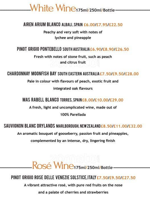 Menu at Connich - The Hilton Hotel pub & bar, Glasgow