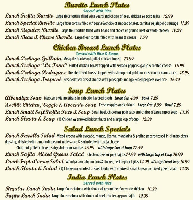 Menu at El Tiempo Cantina- Vintage Park restaurant, Houston, 114 ...