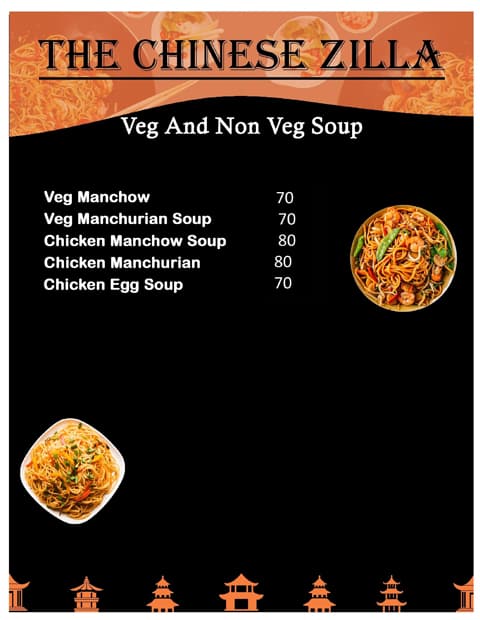 Menu of The Chinese Zilla, Lohegaon, Pune