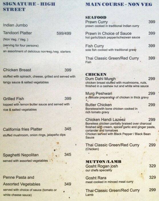 Menu at High Street Kitchen & Bar, New Delhi, 32
