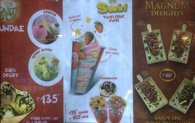 Menu at Kwality Walls Swirls, Navi Mumbai